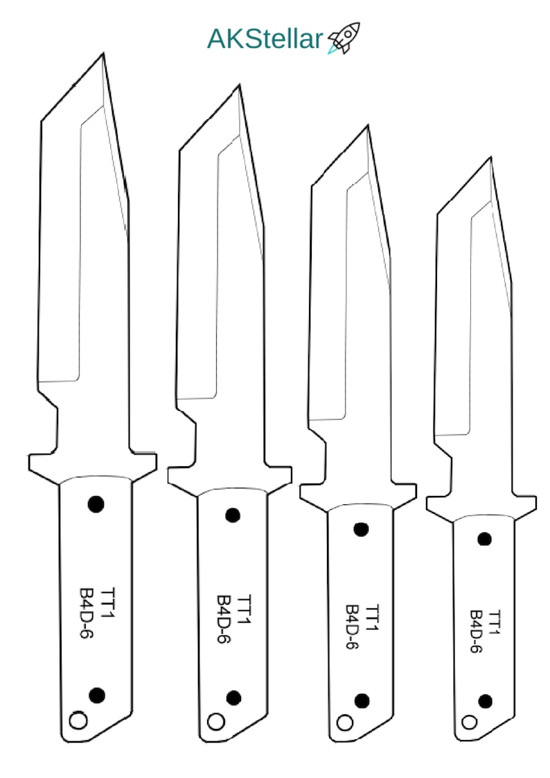 Knife Stencils for Forging Hunting Knives, Kitchen Knives, Etc. 80 ...