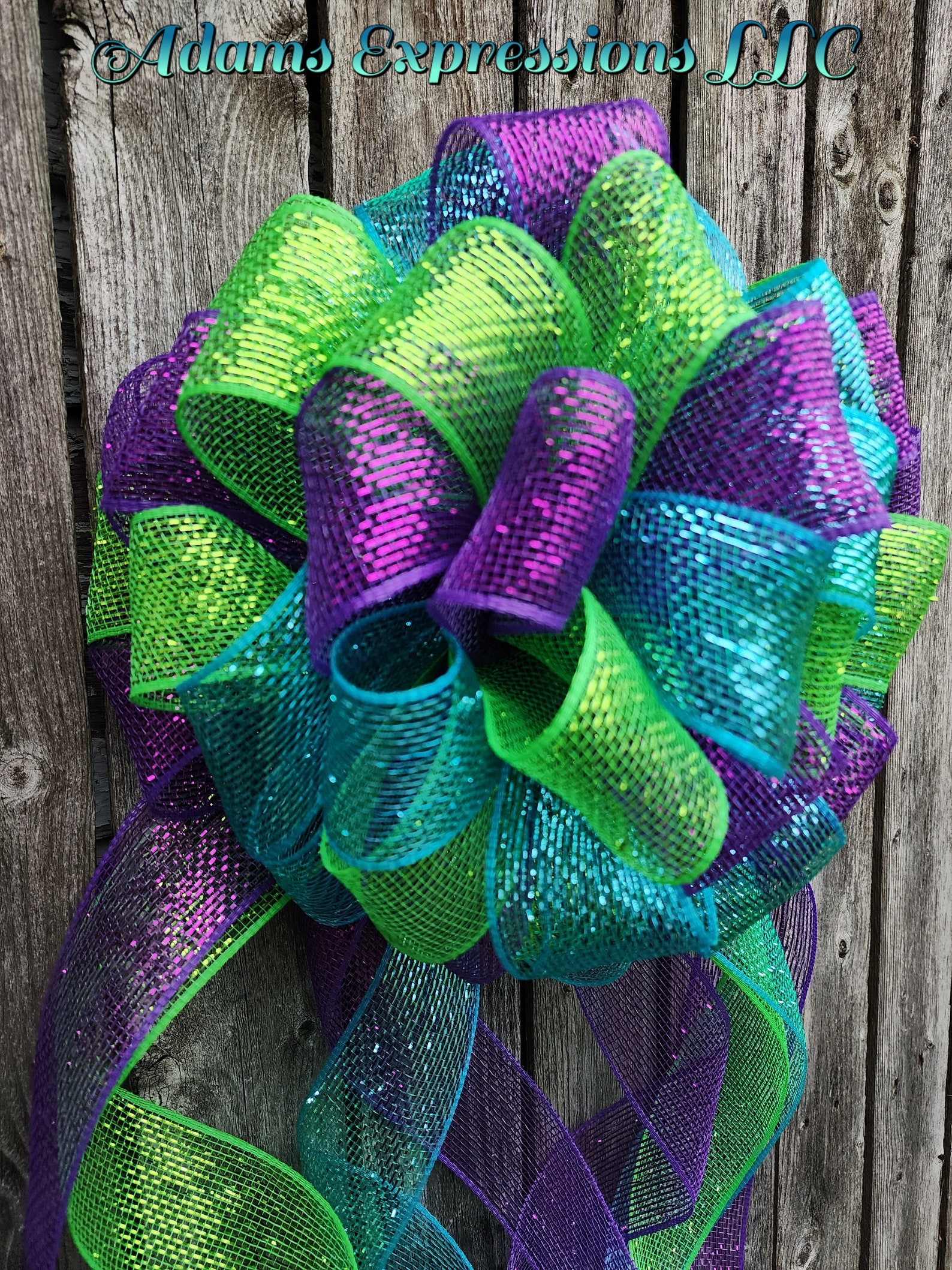 Peacock Christmas Tree Topper Bow: Teal, Purple & Lime - Etsy