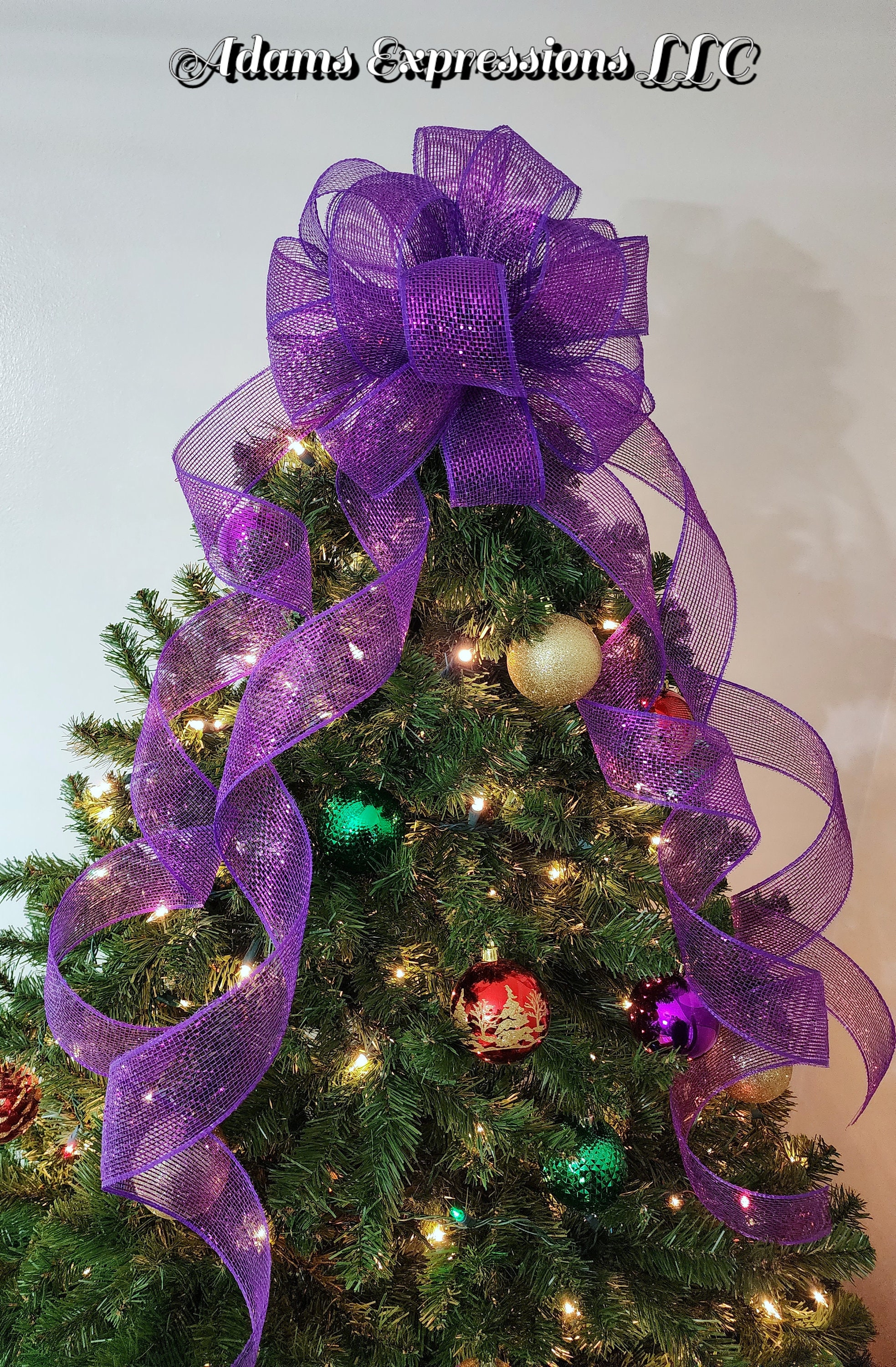 Lavender Bows Tree Topper Bow Basket Bow - Etsy