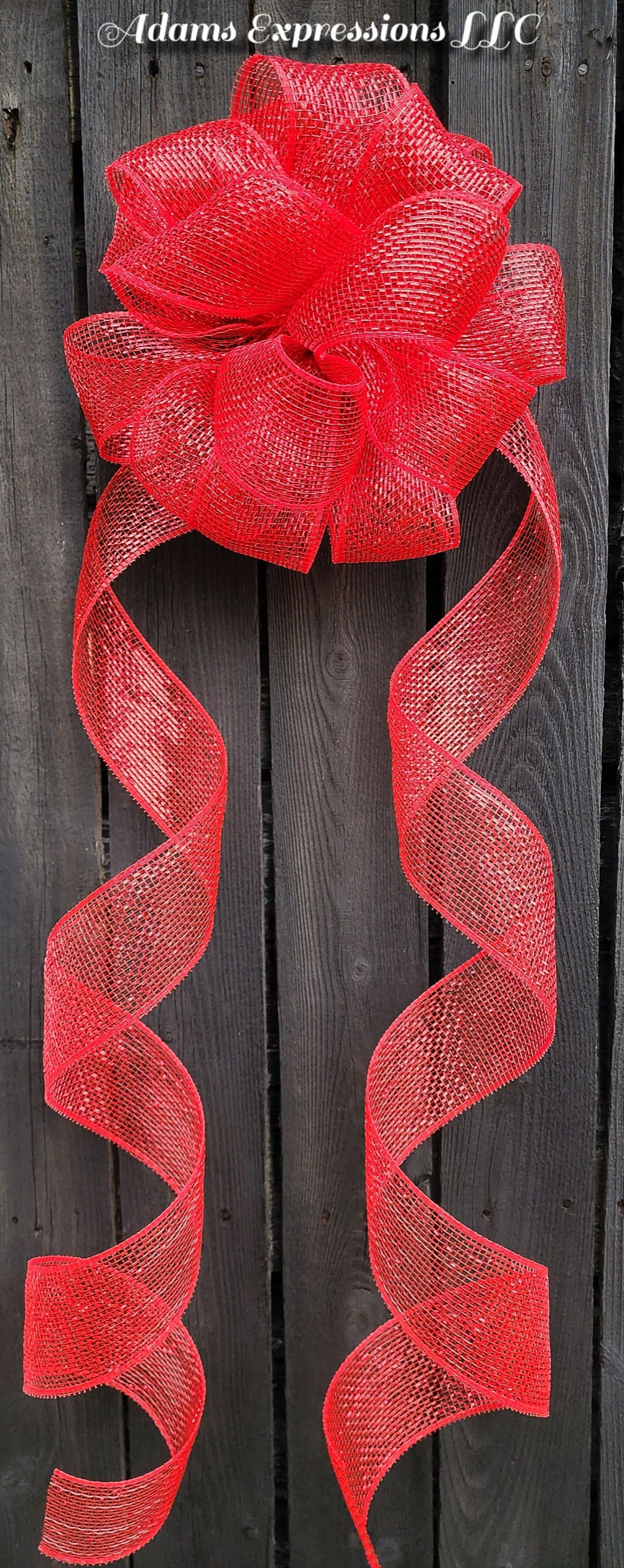 Red Bows, Outdoor Ribbon Bow, Patriotic Bow, 4th of July Home Decor ...