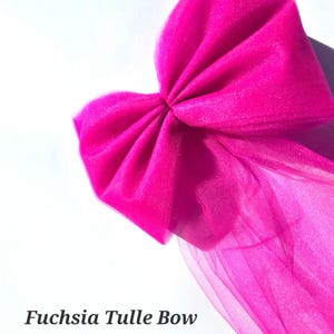 Fuchsia Tulle Bows for Weddings, Church Pew Bow, Baby Girl Shower Gift ...