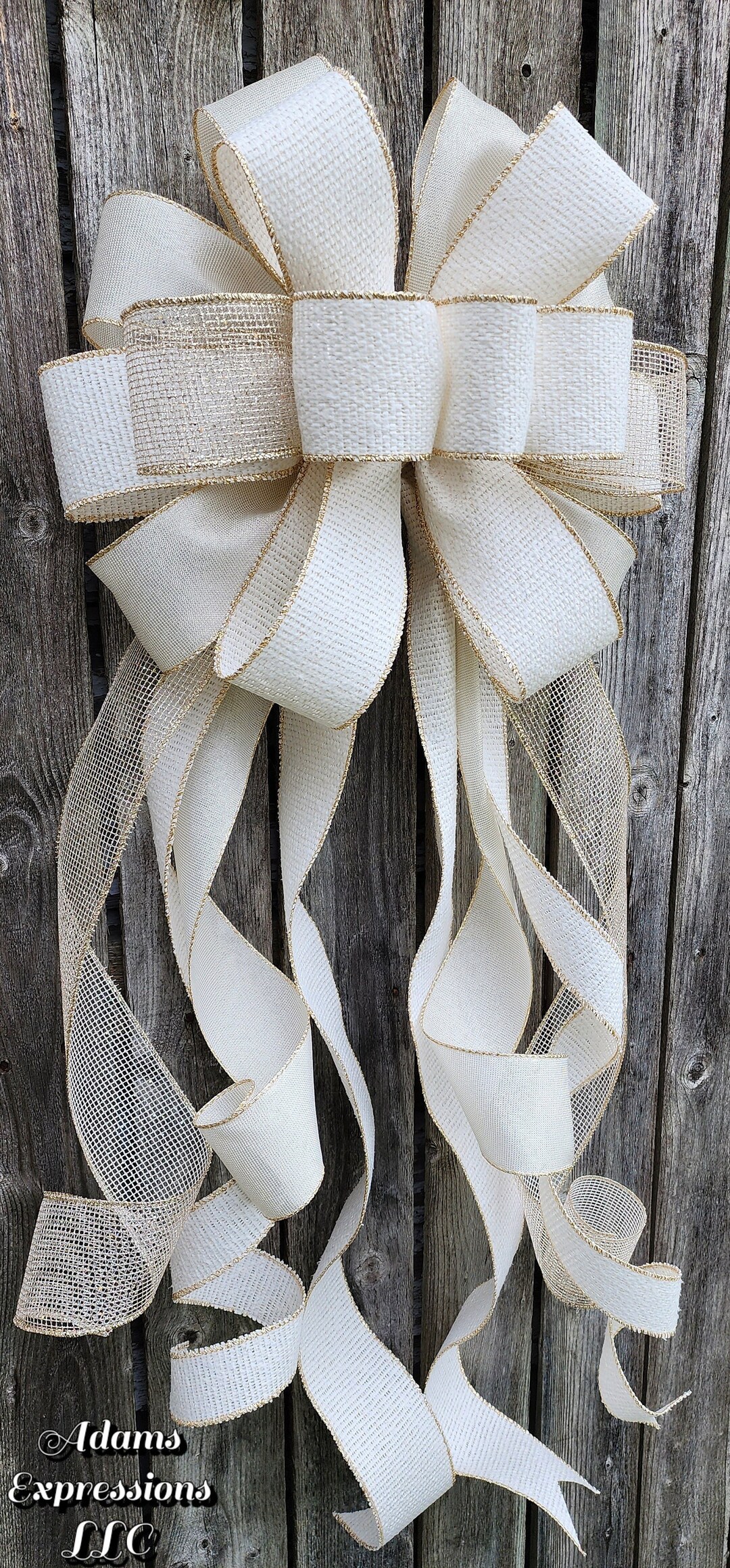Woodland Bows Ivory Gold Wedding Bow Ivory Gold Tree - Etsy