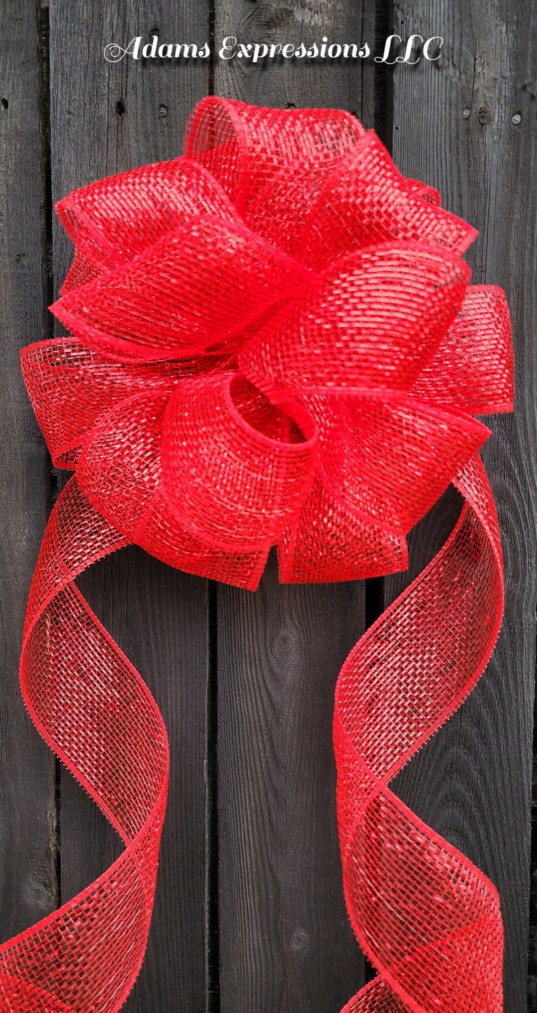 Red Bows, Outdoor Ribbon Bow, Patriotic Bow, 4th of July Home Decor ...