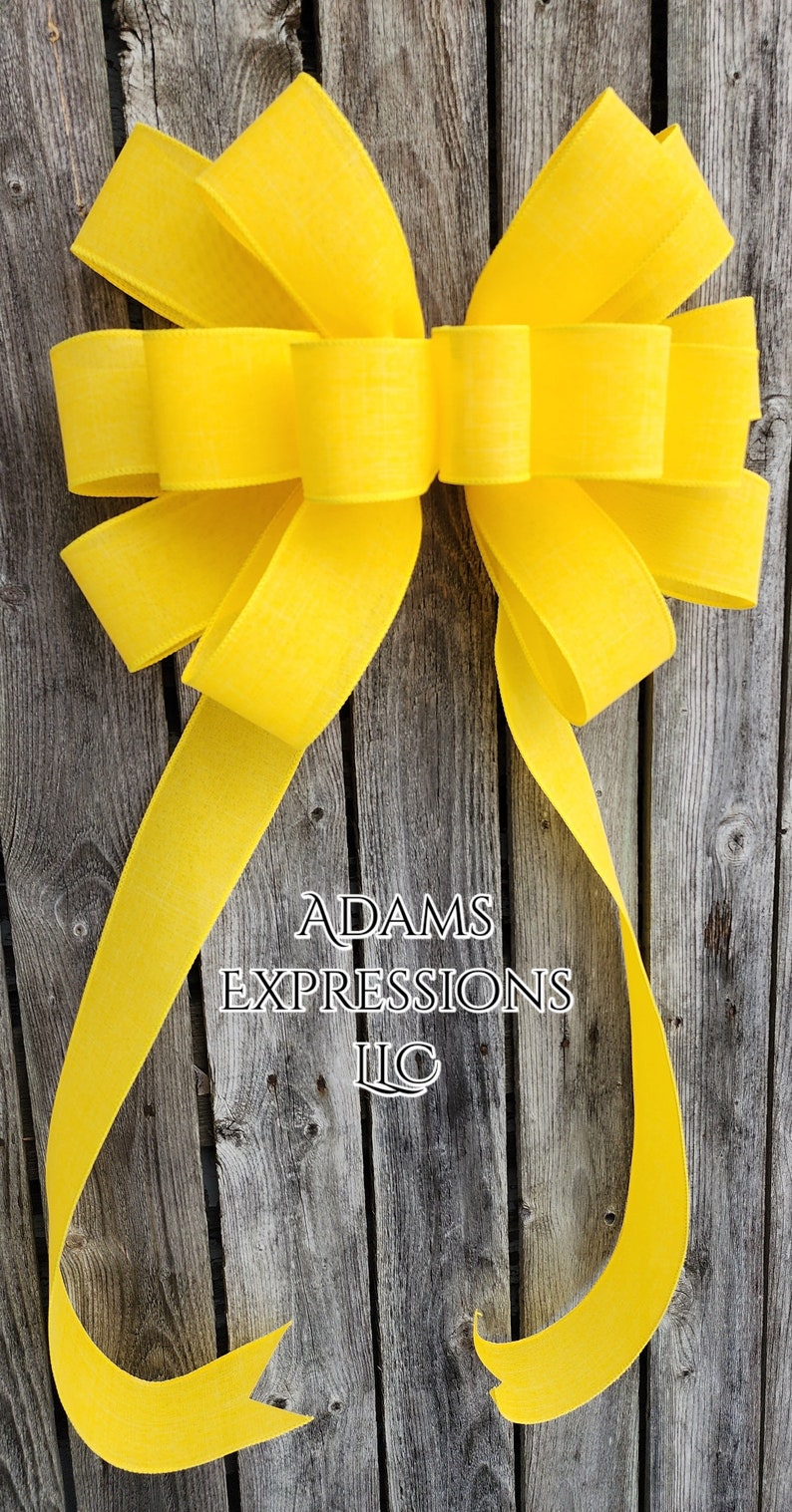Yellow Tree Bow, Deployment Ribbon Bows, Home Decor, Yellow for Porch ...