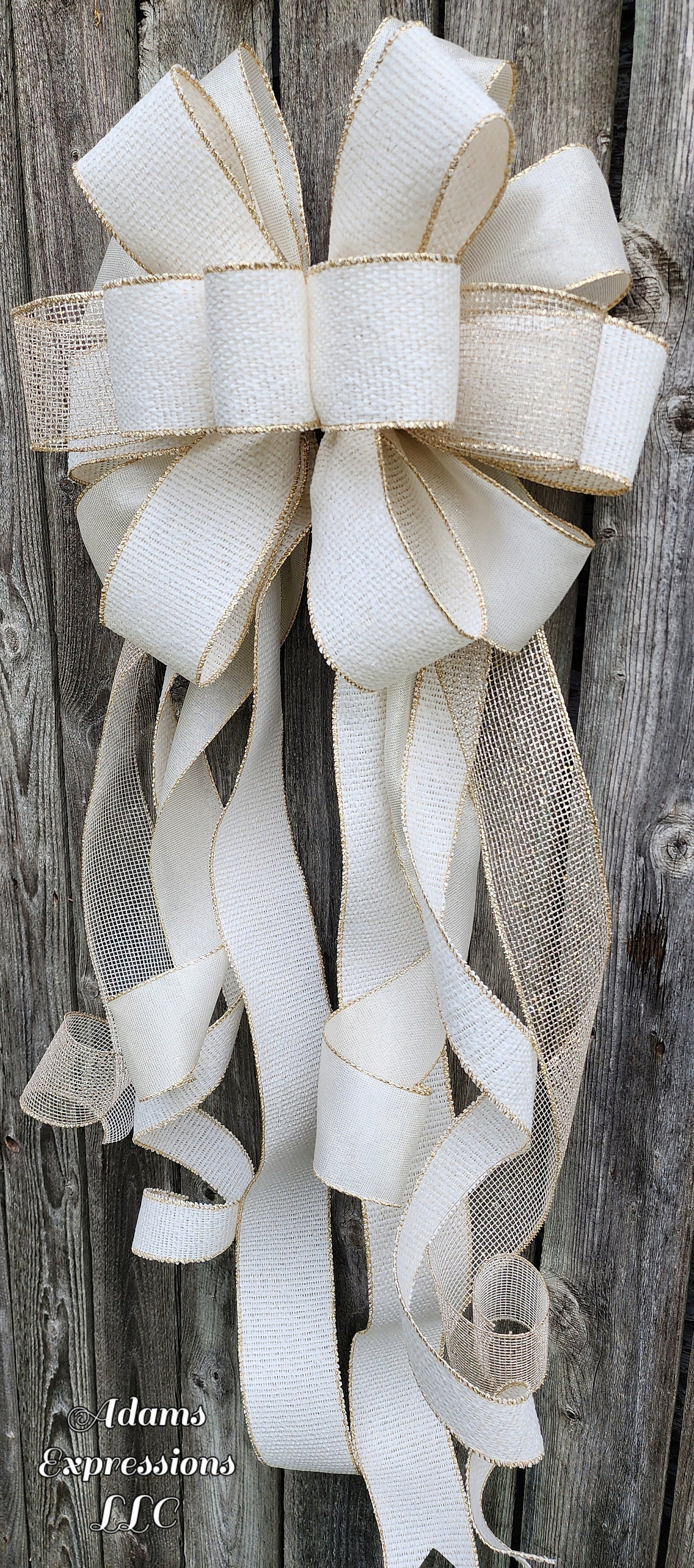 Woodland Bows Ivory Gold Wedding Bow Ivory Gold Tree - Etsy