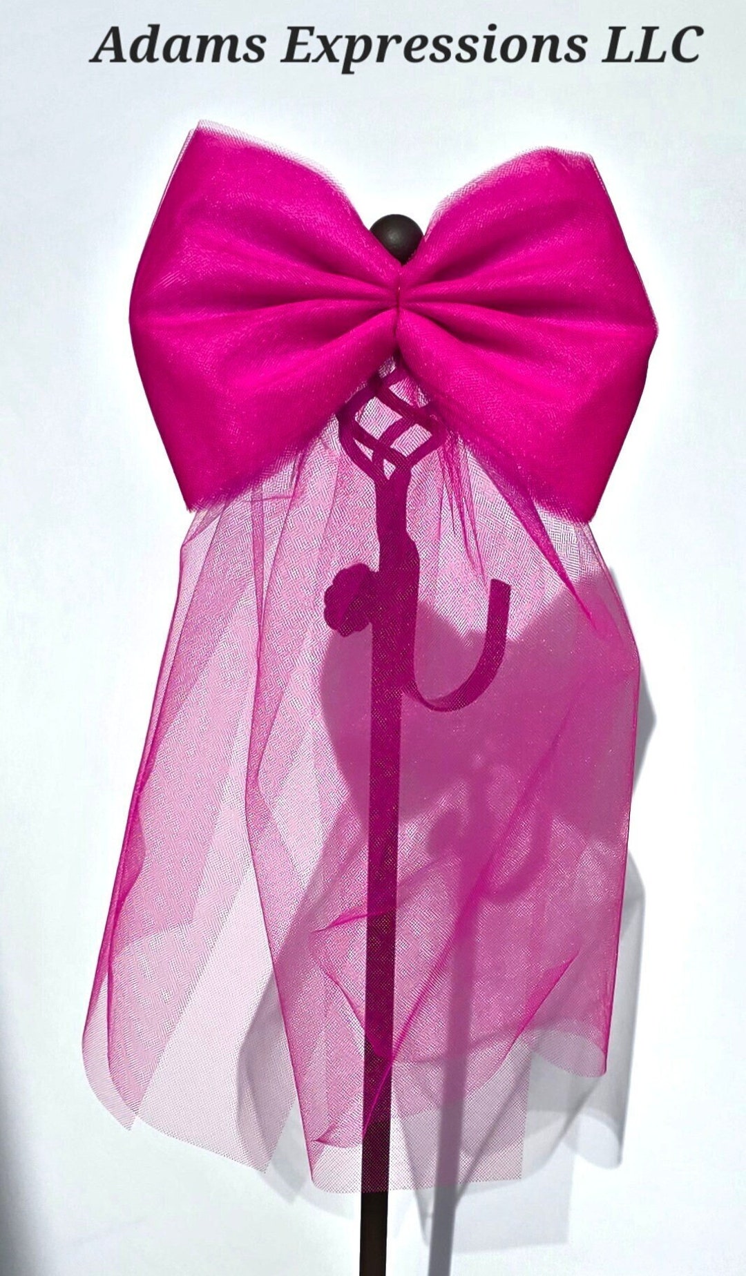 Fuchsia Tulle Bows for Weddings, Church Pew Bow, Baby Girl Shower Gift ...