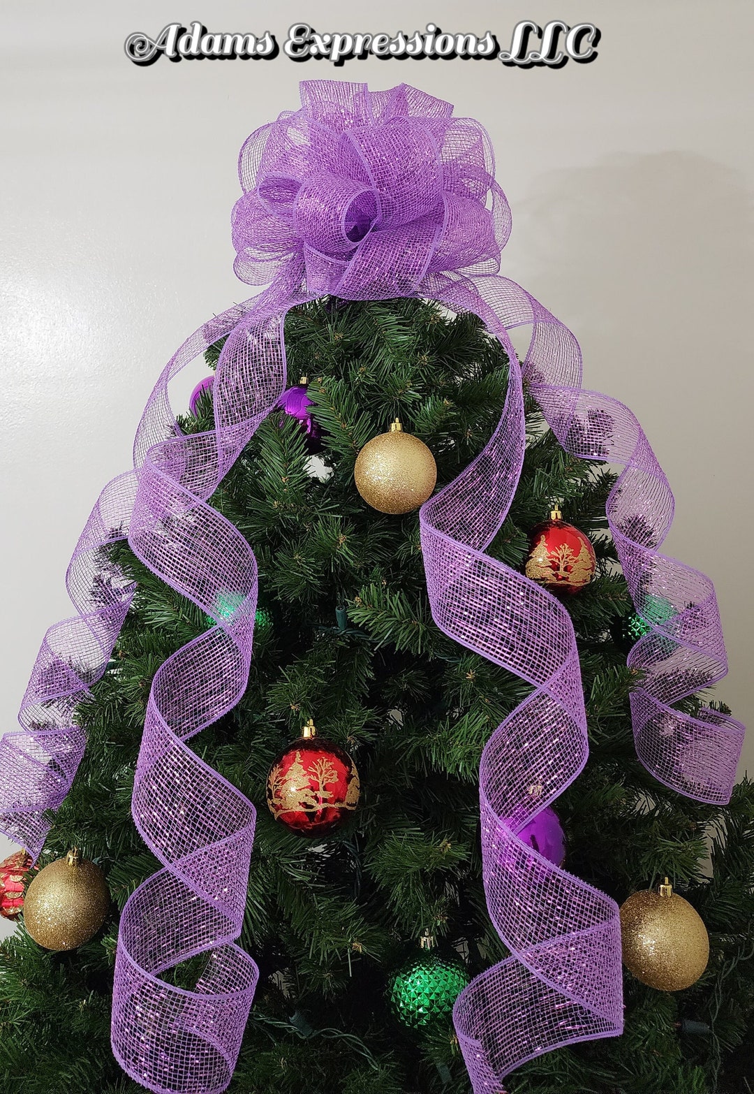Lavender Bows Tree Topper Bow Basket Bow - Etsy