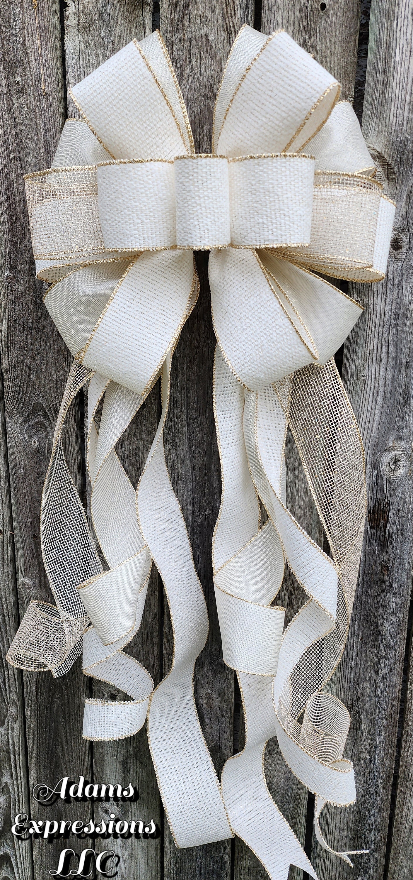 Woodland Bows Ivory Gold Wedding Bow Ivory Gold Tree - Etsy