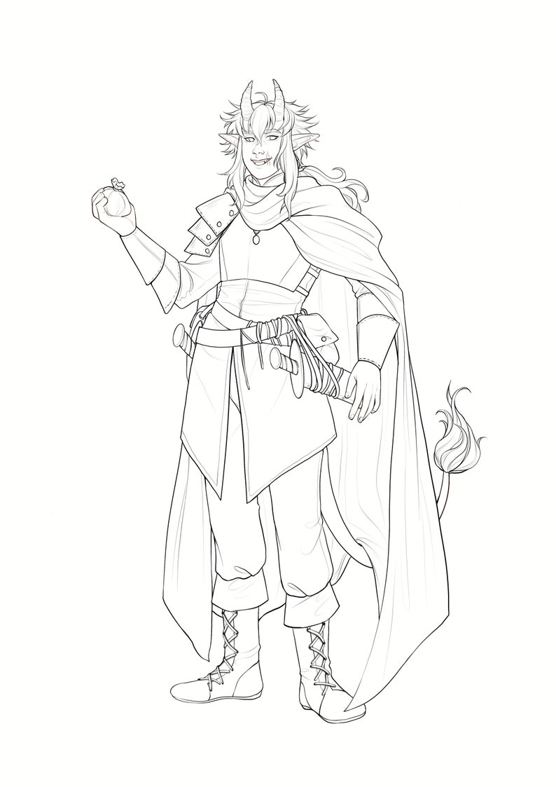 Digital Full Body Lineart Art Commission/pathfinder/tabletop RPG ...