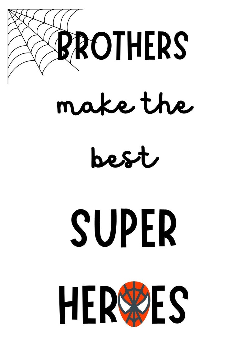 Brothers Superhero Spiderman Nursery Decor Print (digital Download) - Etsy