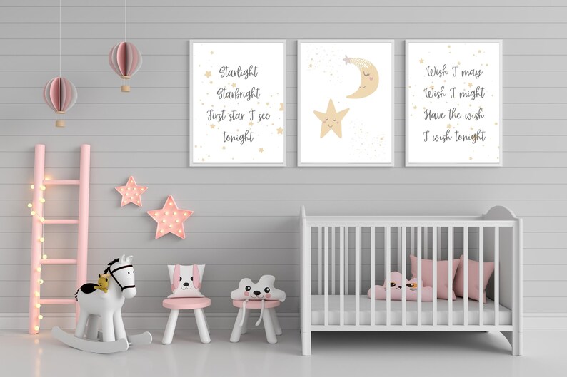Starlight Starbright, Set of 3 Prints, Nursery Decor, Nursery Wall Art ...