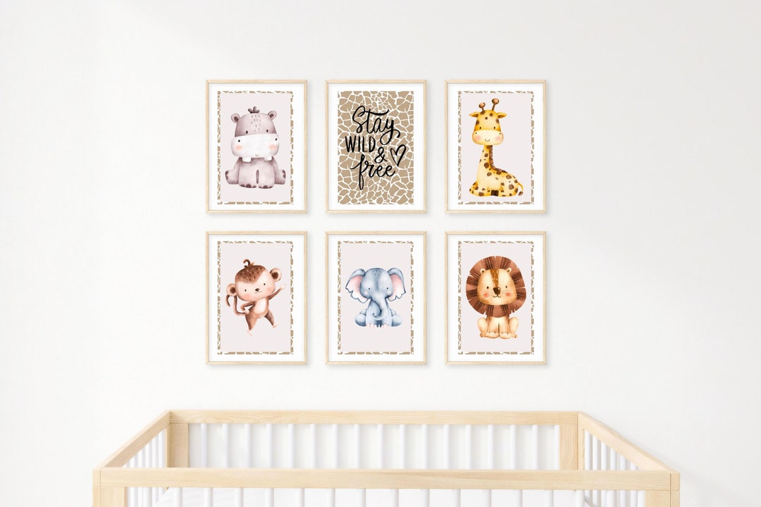 Stay Wild and Free, Set of 6, Nursery Prints, Nursery Decor, Digital ...