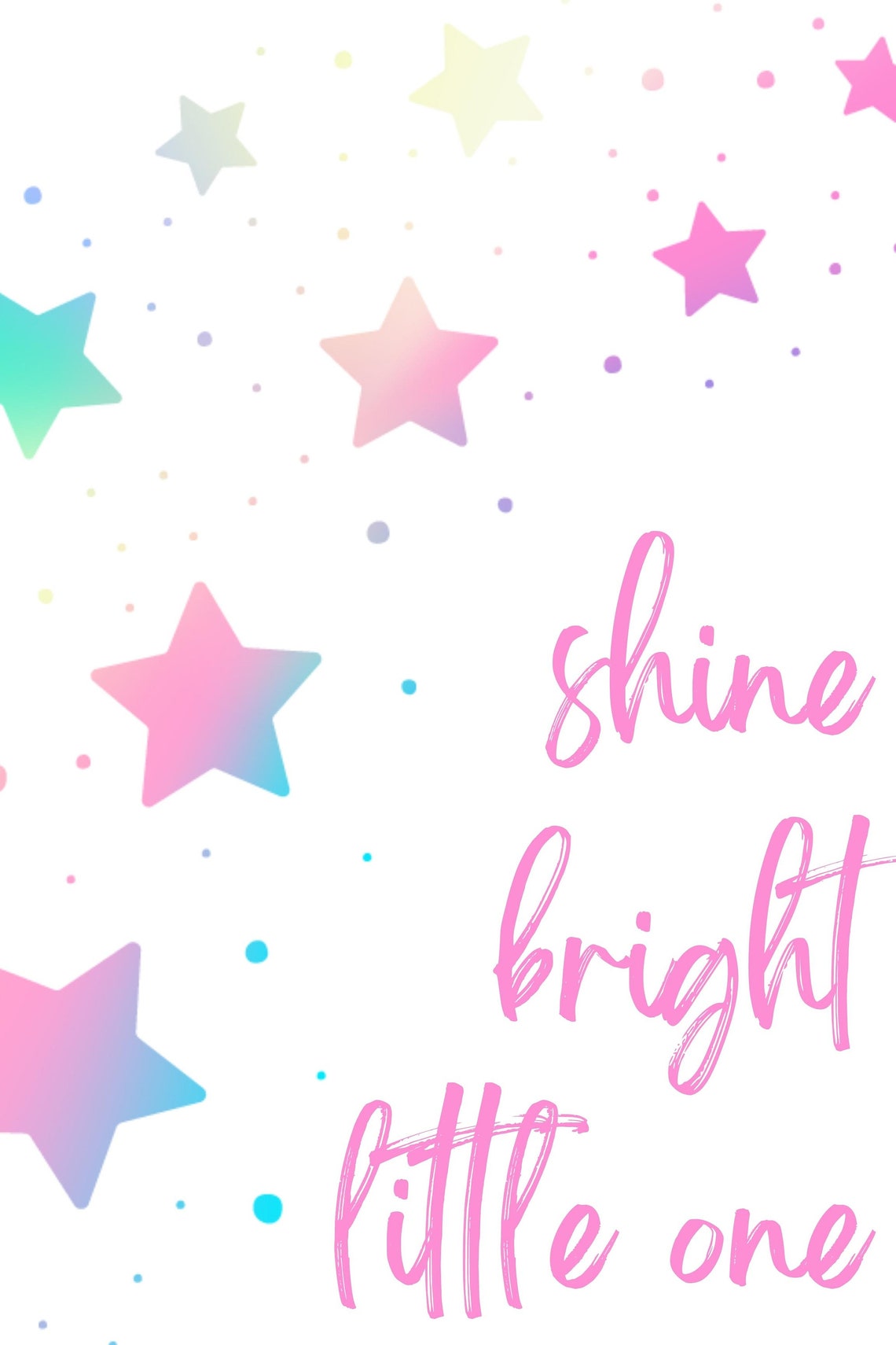 Shine Bright Little One Nursery Print, Nursery Prints, Nursery Decor ...