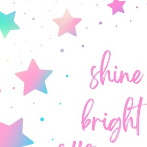 Shine Bright Little One Nursery Print, Nursery Prints, Nursery Decor ...