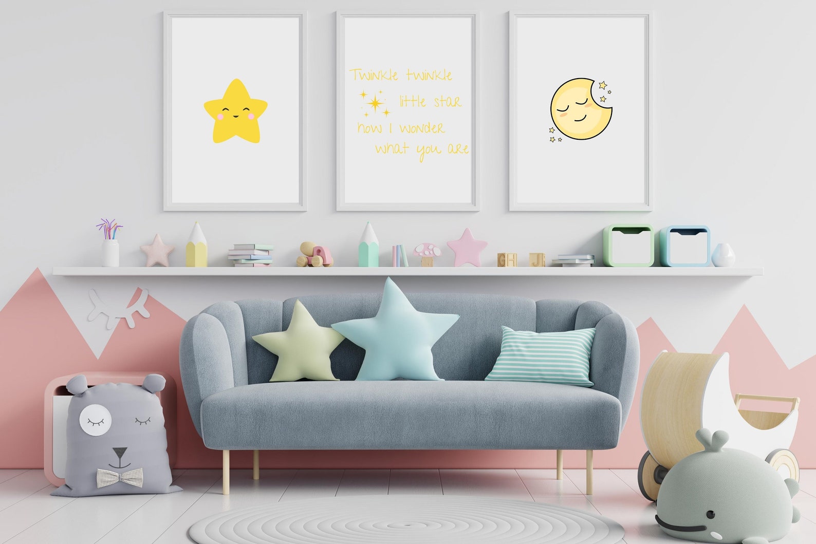 Twinkle Twinkle Little Star, Set of 3 Prints, Nursery Decor, Nursery ...