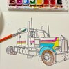 Bundle 2 5 Printable Semitruck Big Rig Coloring Pages, 5 Semi Truck ...