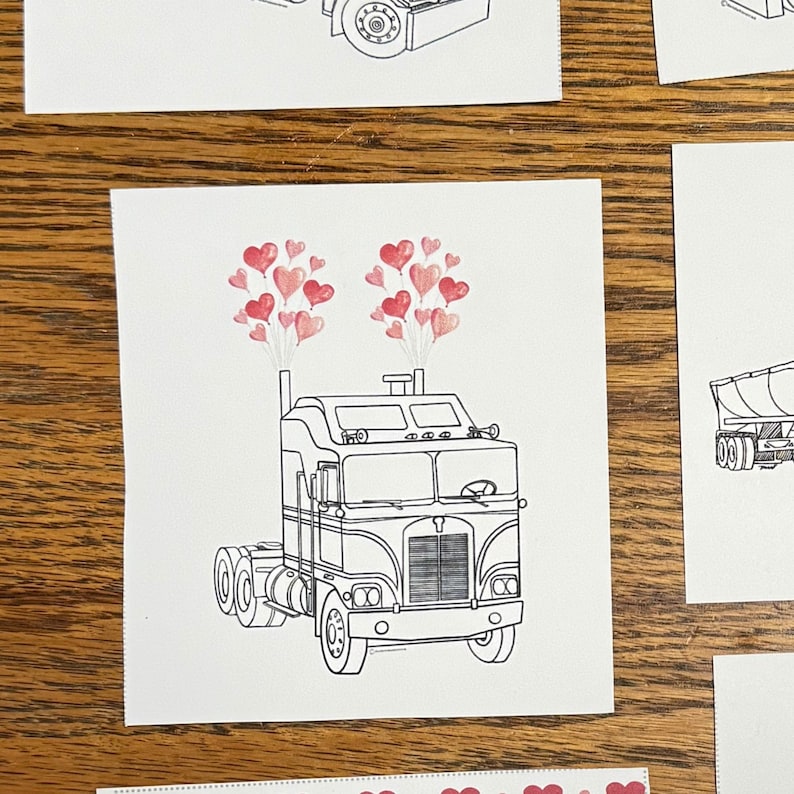 Semi Truck Cab Over Cabover COE Big Rig Valentines 6 Valentine ...