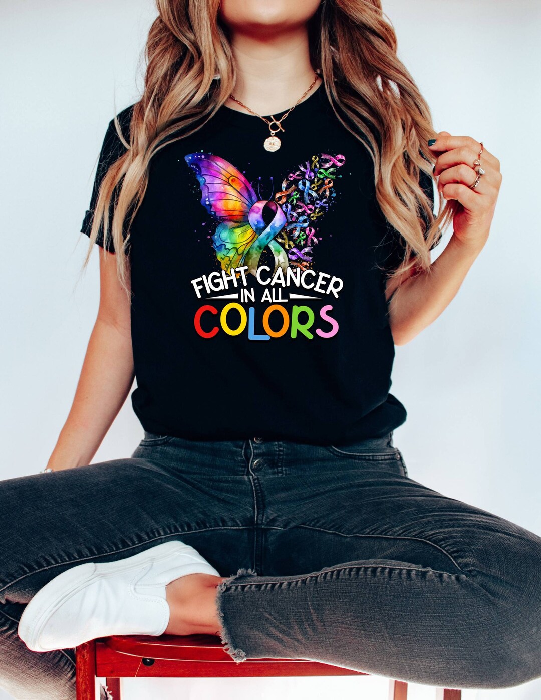 Fight Cancer in All Colors Shirt, Cancer Warrior Tee, Cancer Fighter ...