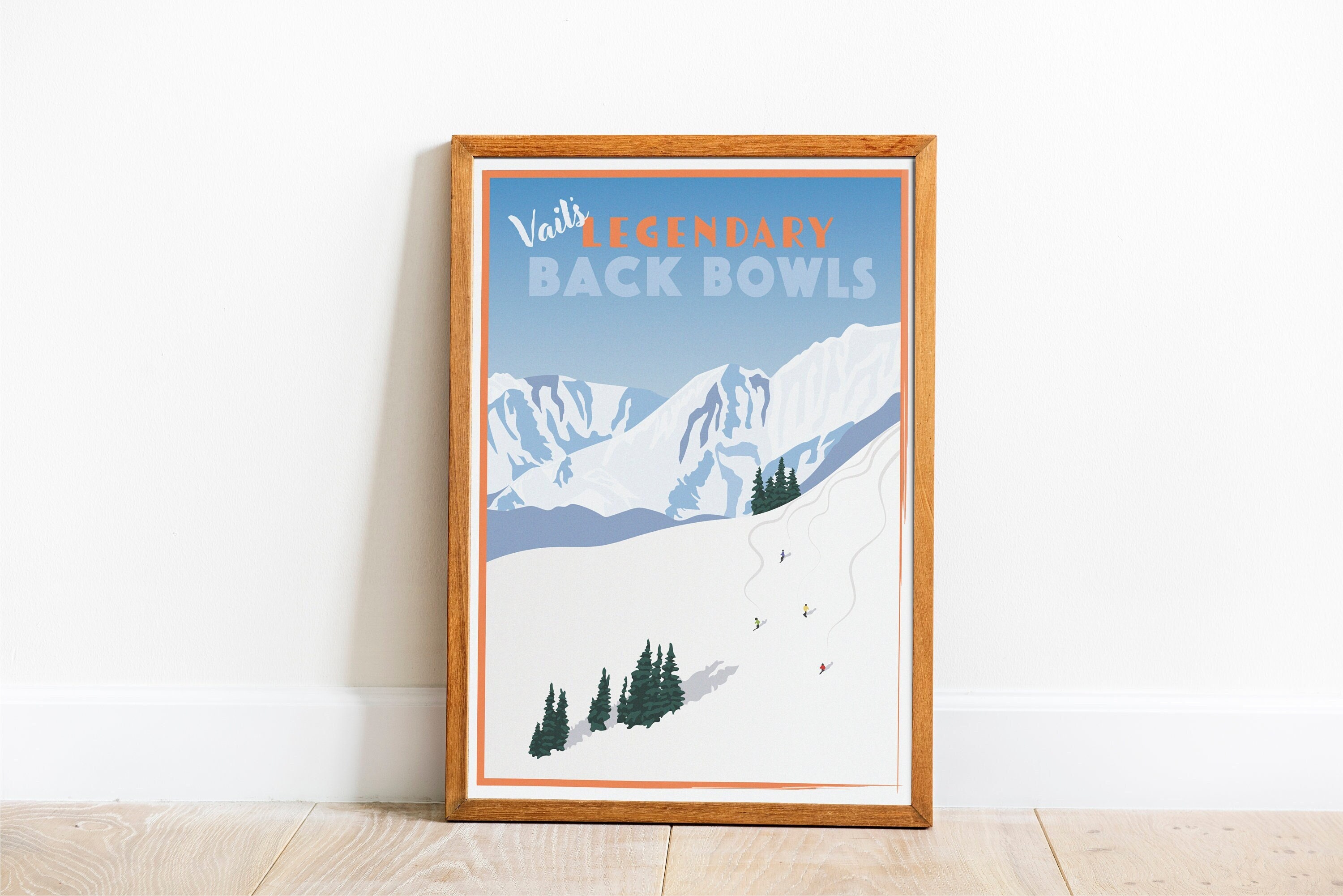 Vail's Legendary Back Bowls Digital Print, Ski Poster, Ski Art, Ski ...