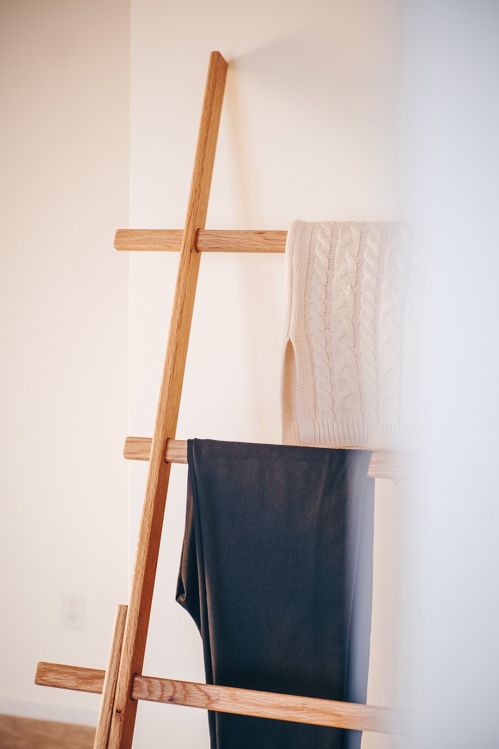 Solid Oak Clothes Ladderblanket Laddersolid Hardwood - Etsy