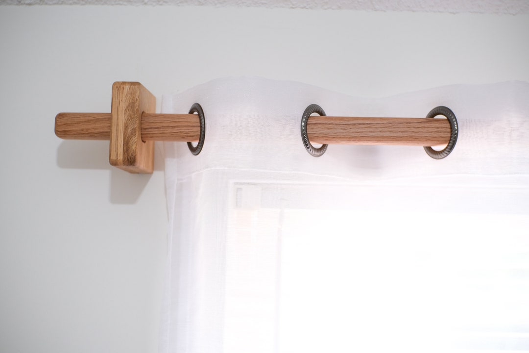 Wood Curtain Rod for Windows, Wooden Curtain Rod, Heavy Duty Wood Rods ...