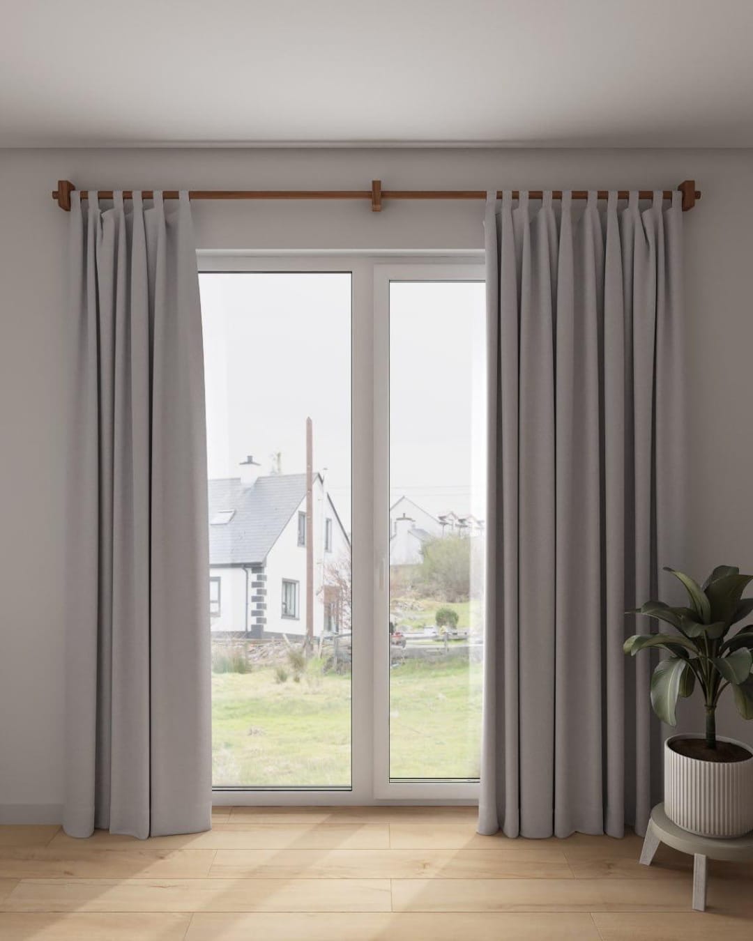 Curtain Rod, Extra Long Curtain Rod, Wooden Drapery Pole, Curtain Rod ...