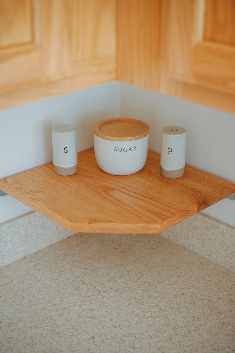 Oak Corner Shelfround Corner Shelfhanging Shelffloating - Etsy