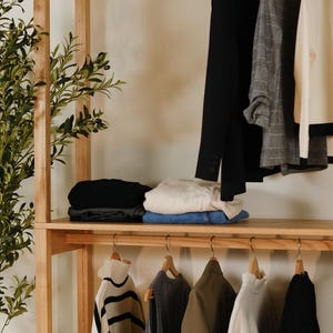 Oak Wood Clothing Store Display Rack Professional Retail Furniture ...