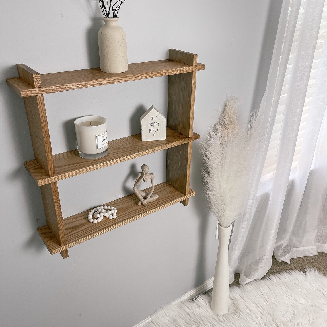 Japandi Style Shelf Hand Made Shelf Wall Japandi Shelves - Etsy