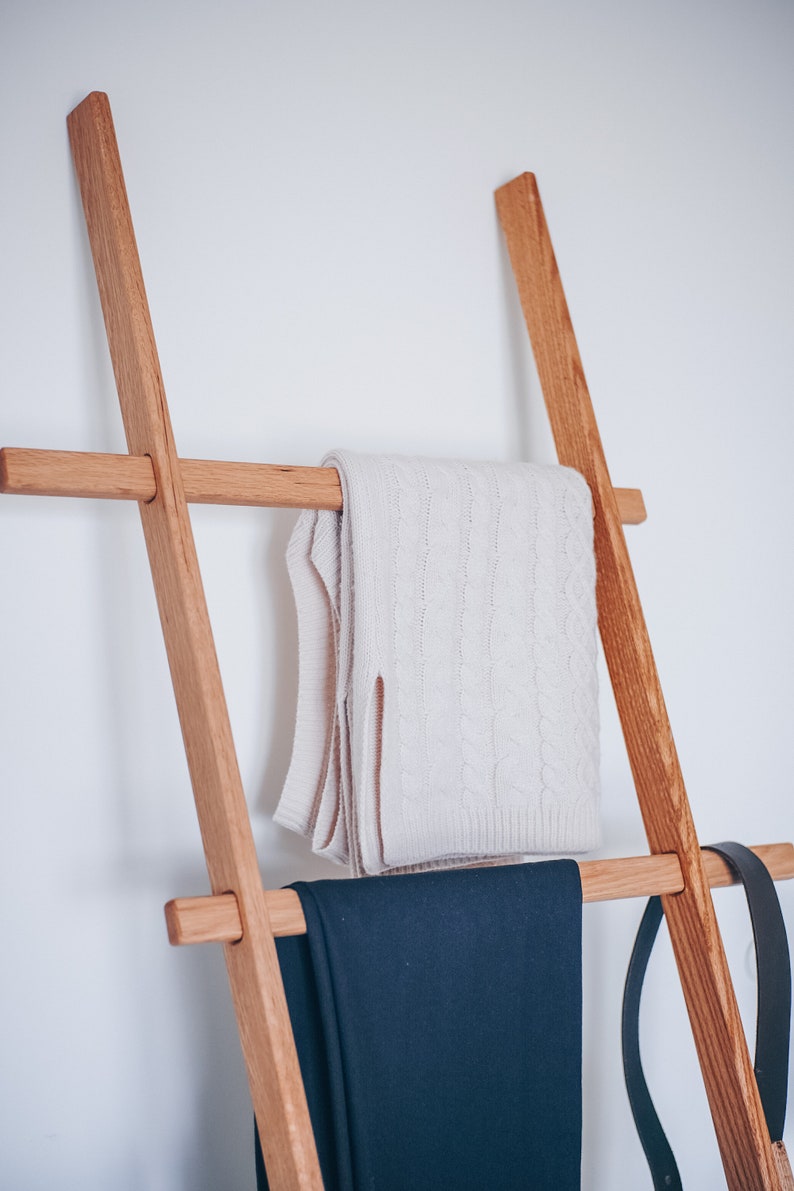Solid Oak Clothes Ladderblanket Laddersolid Hardwood - Etsy