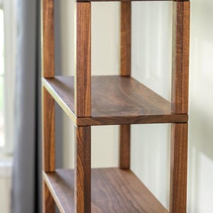 Walnut Wood Shelf, Bookshelf With Solid Wood, Bookcase, Open Shelving ...