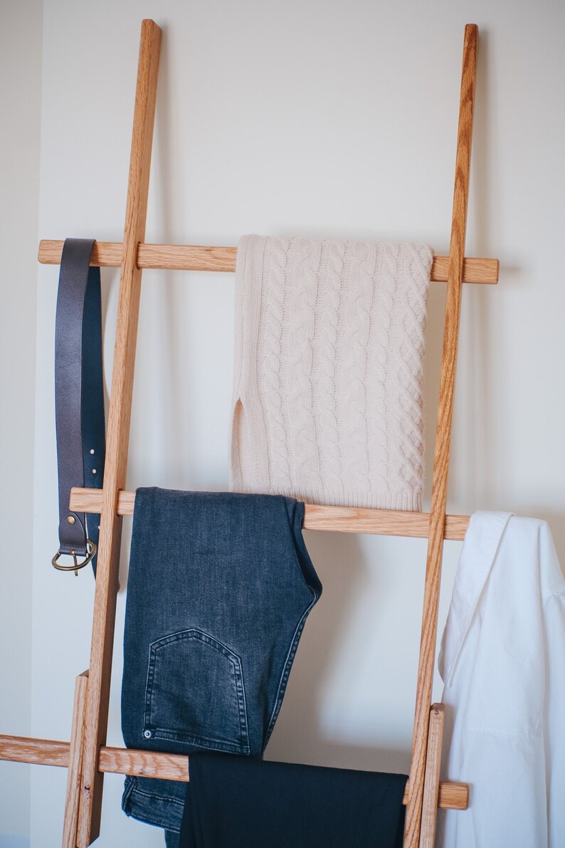 Solid Oak Clothes Ladderblanket Laddersolid Hardwood - Etsy