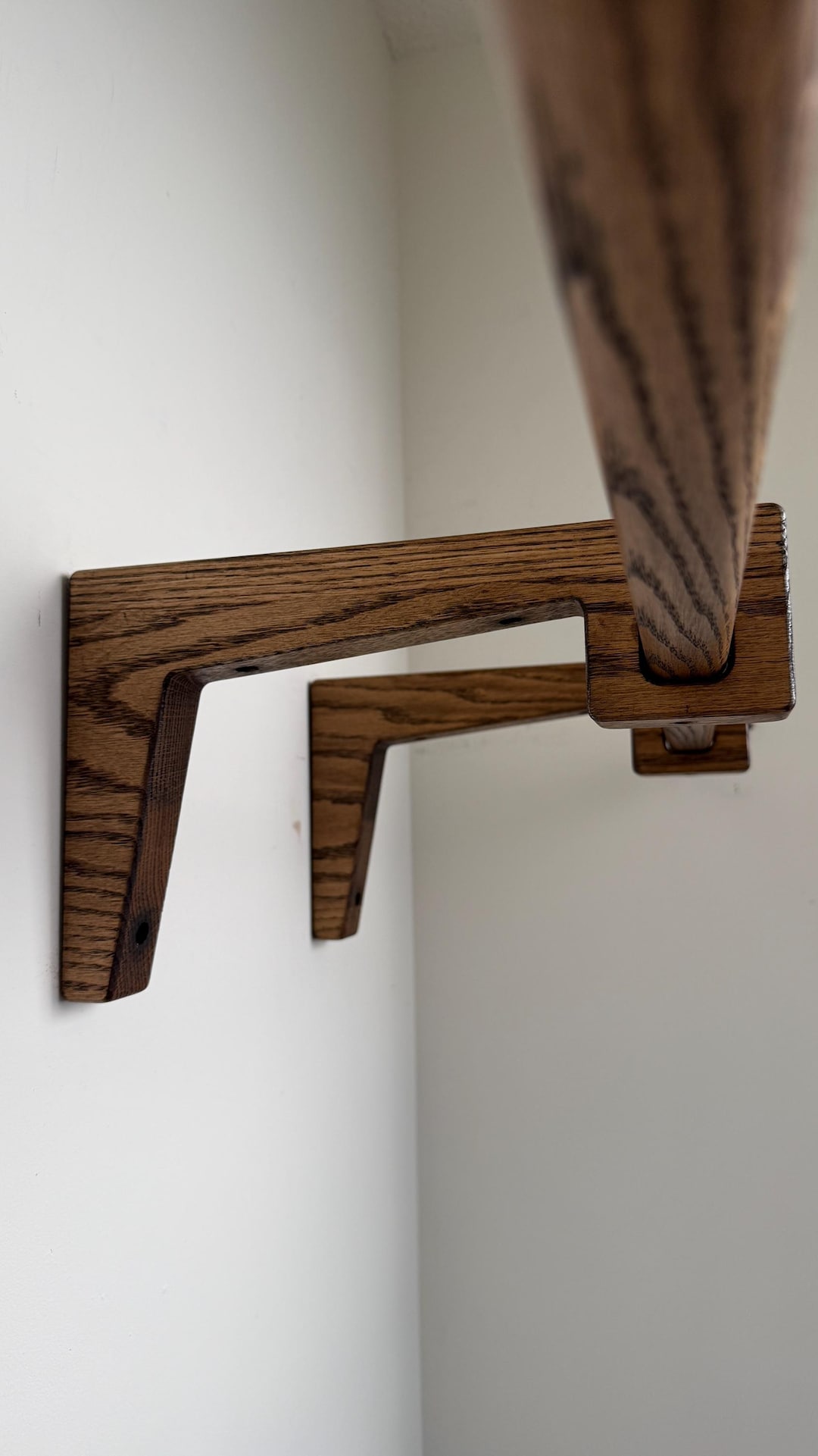 Oak Shelf Bracket: Wood Rod Holder, DIY Shelf Support - Etsy