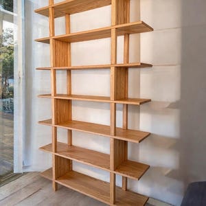 Oak Wood Bookshelf Solid Wooden Bookcase Living Room Storage Bedroom ...