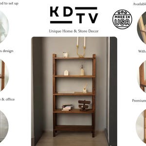 Walnut Wood Shelf, Bookshelf With Solid Wood, Bookcase, Open Shelving ...