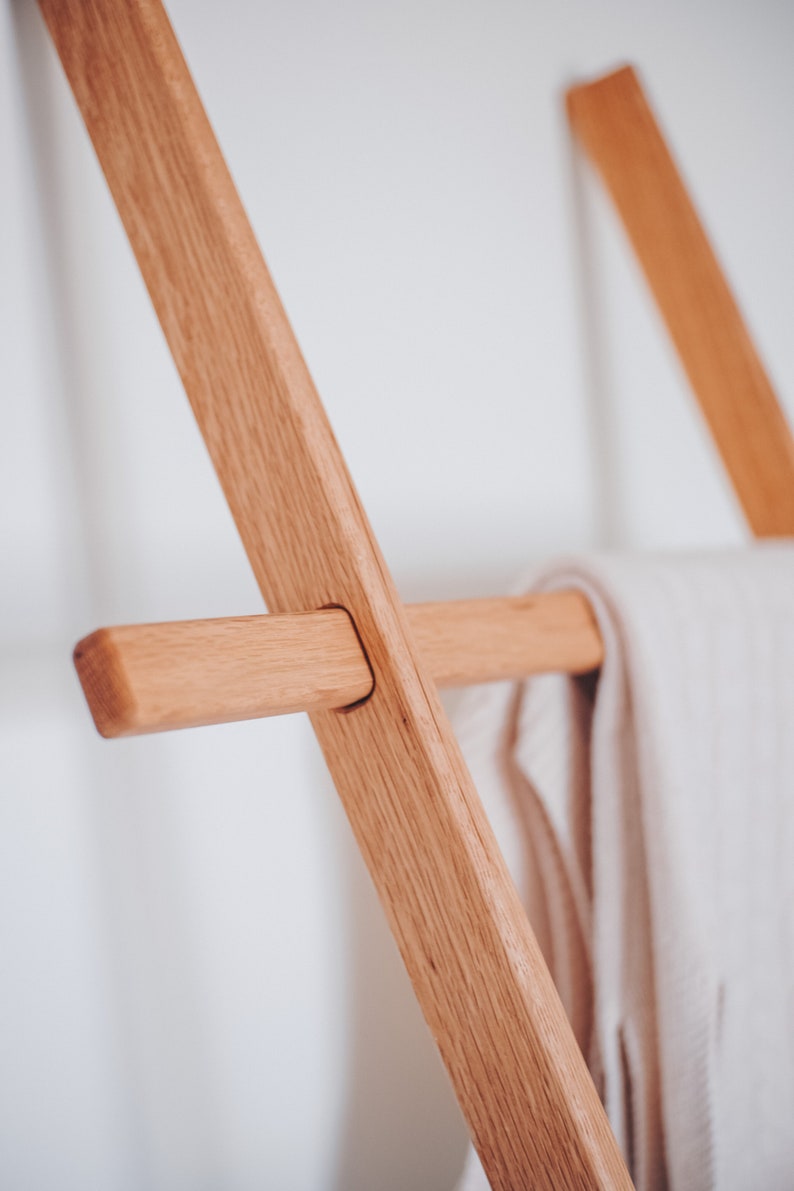 Solid Oak Clothes Ladderblanket Laddersolid Hardwood - Etsy