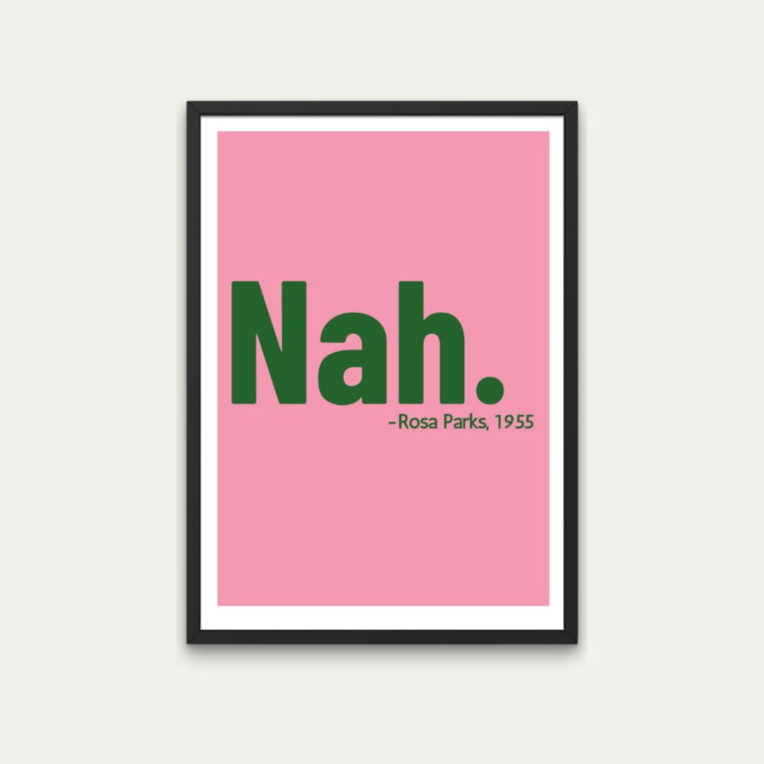 Rosa Parks Poster, Civil Rights Art Print, Pink Feminist Decor, Sizes ...