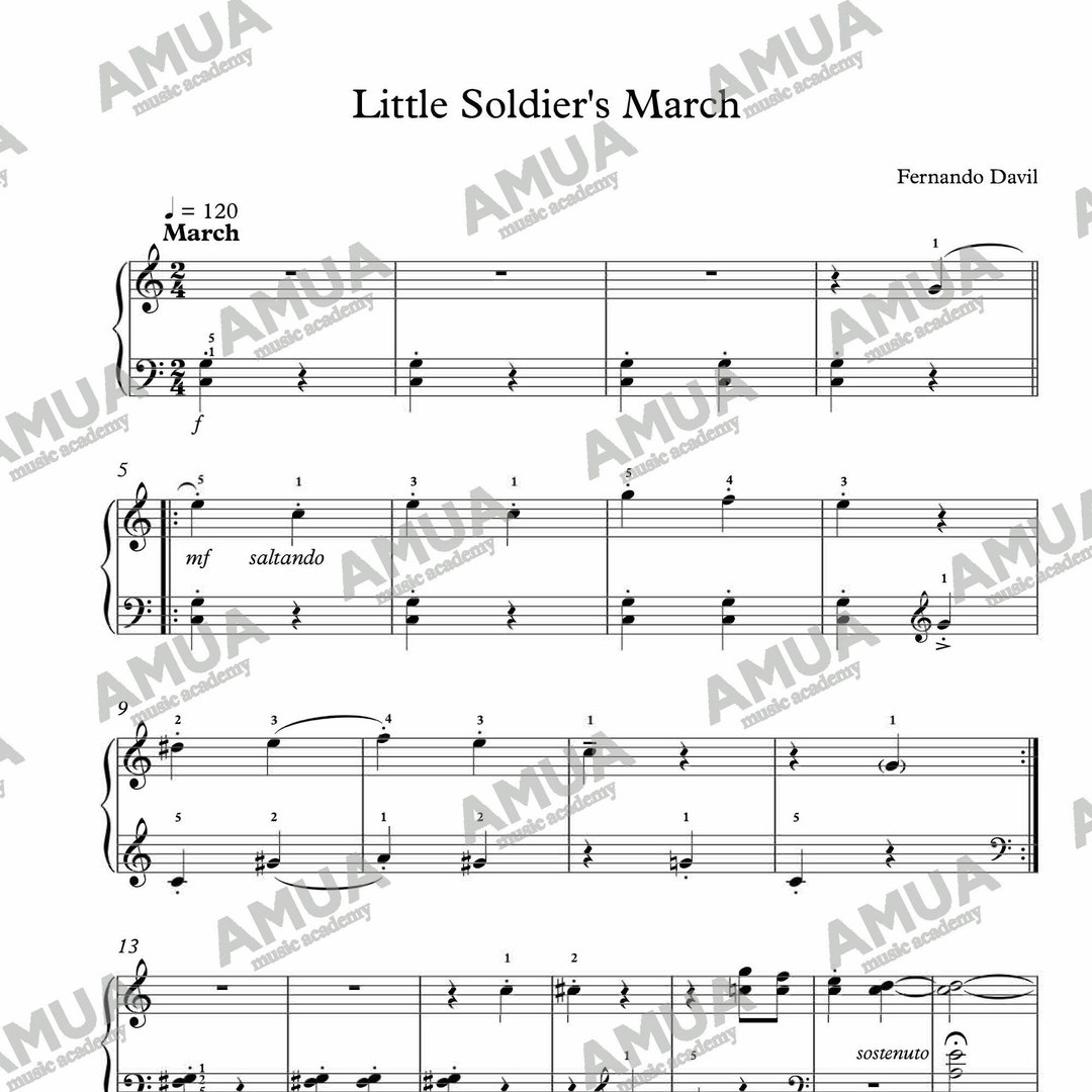 Little Soldiers March Piano Sheet Music by Fdavil - Etsy