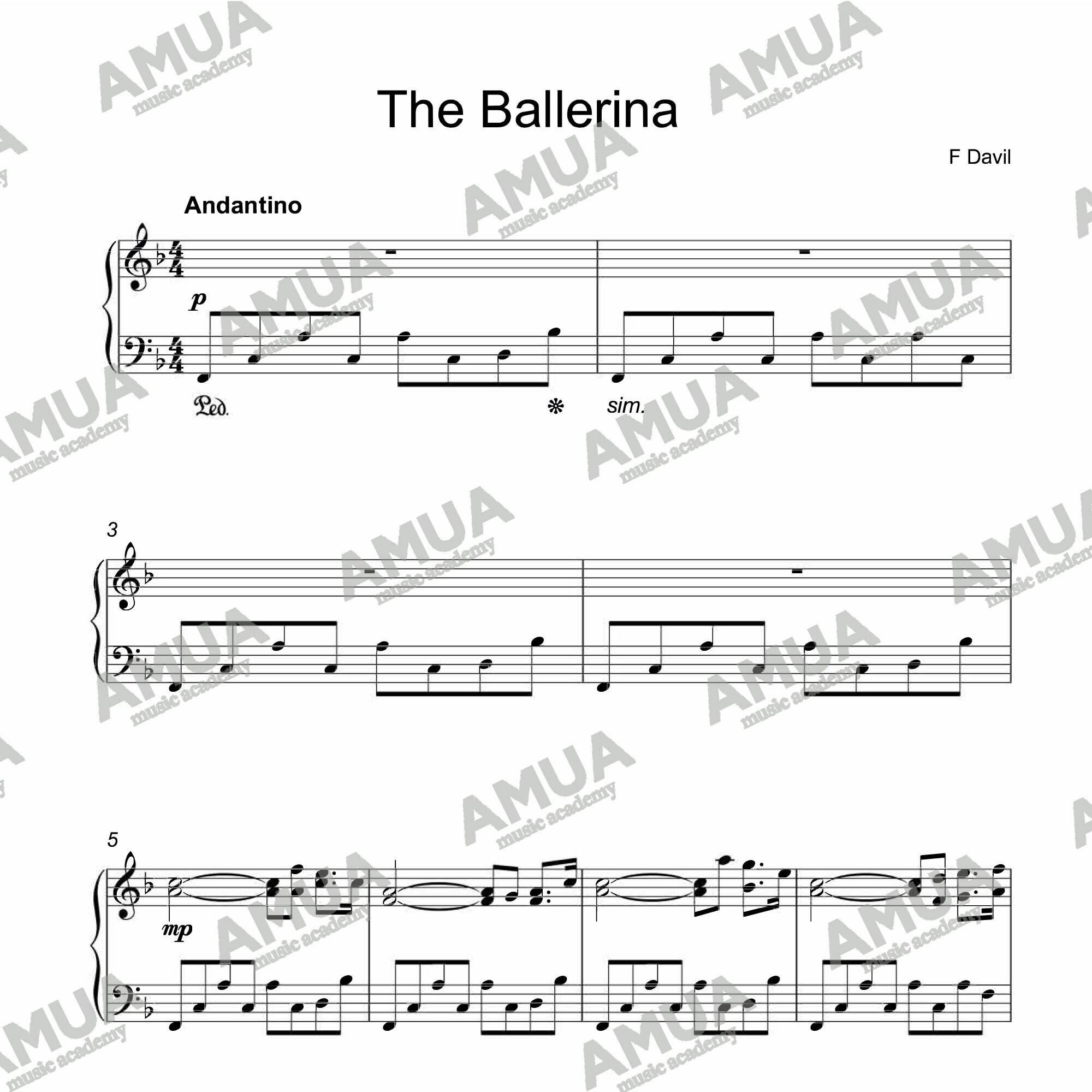 The Ballerina Piano Sheet Music by Fdavil - Etsy