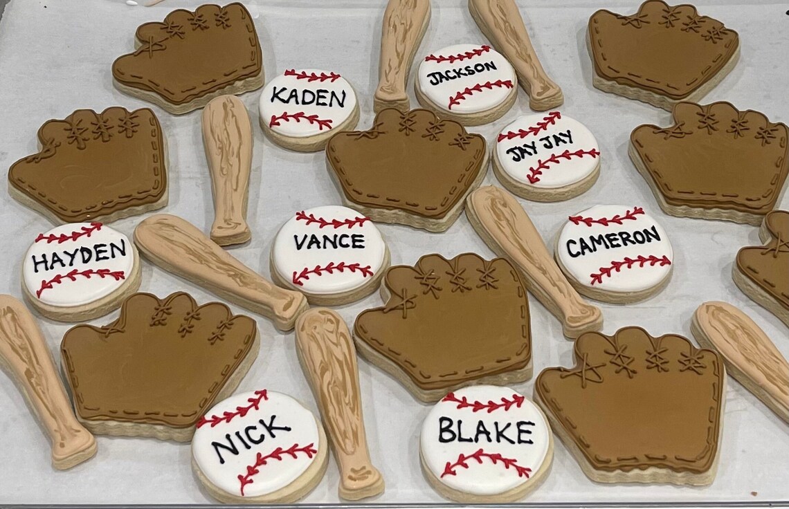 Baseball Themed Cookies - Etsy