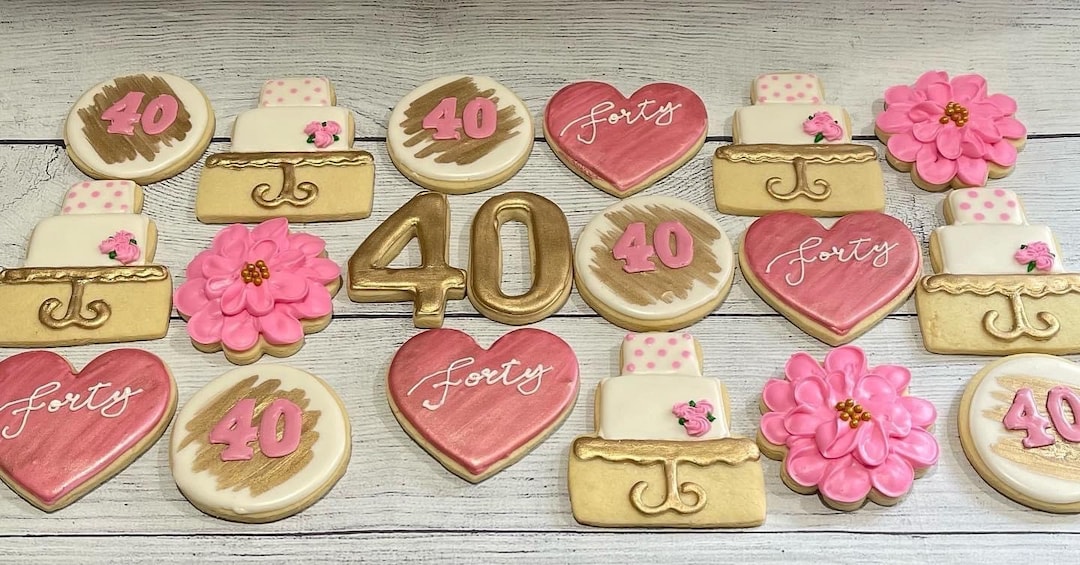 40th Birthday Cookies - Etsy