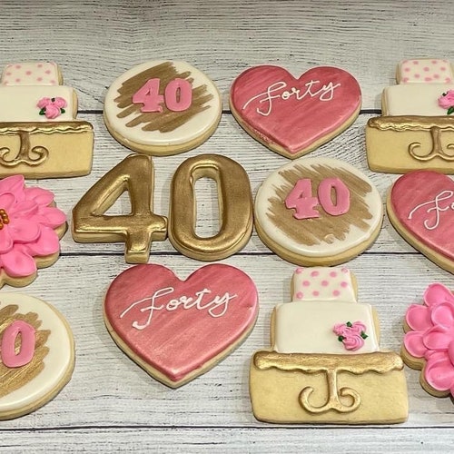 40th Birthday Cookies - Etsy