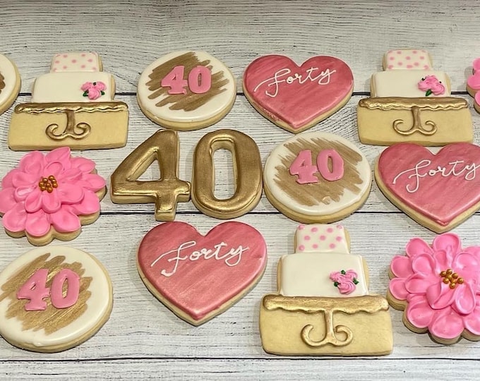 40th Birthday Cookies - Etsy