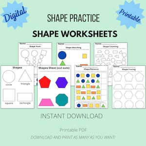 Shape Worksheets, Shape Practice, Shape Pages, Shape Patterns, Shape ...