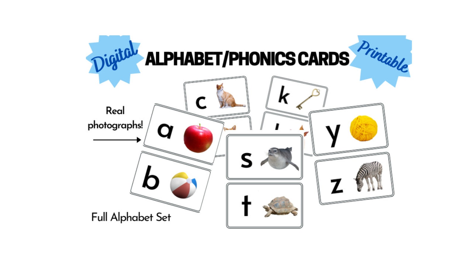 Digital Alphabet/phonics Cards printable, Alphabet Cards, Phonics Cards ...
