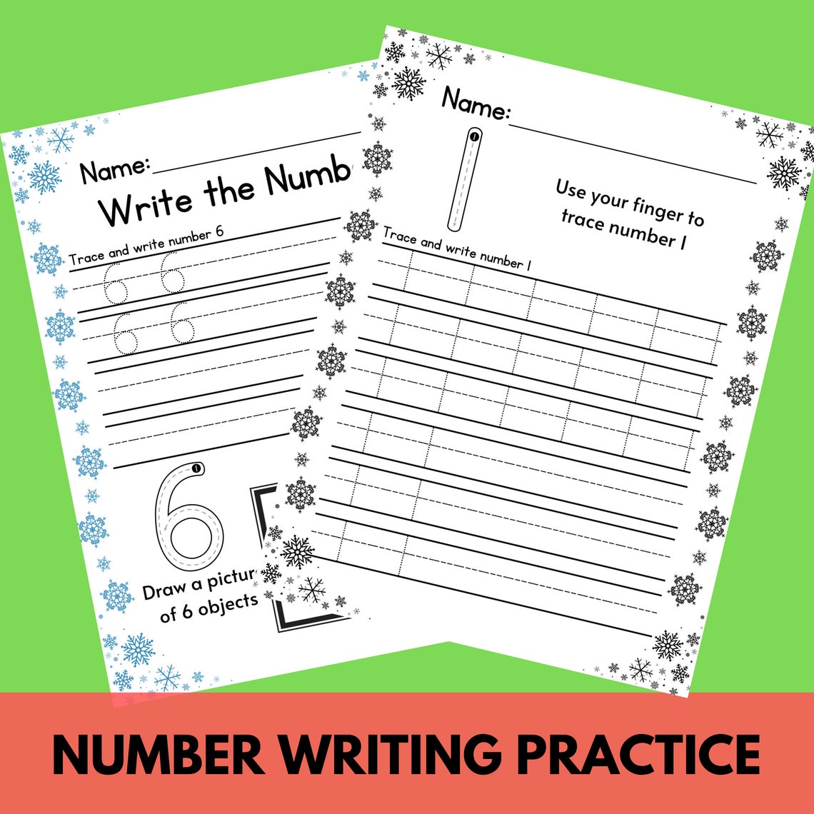 Winter Number Worksheets, Number Recognition, Number Writing, Number ...