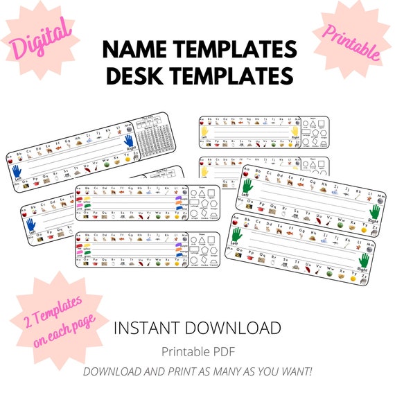 Name Templates Desk Templates - Etsy
