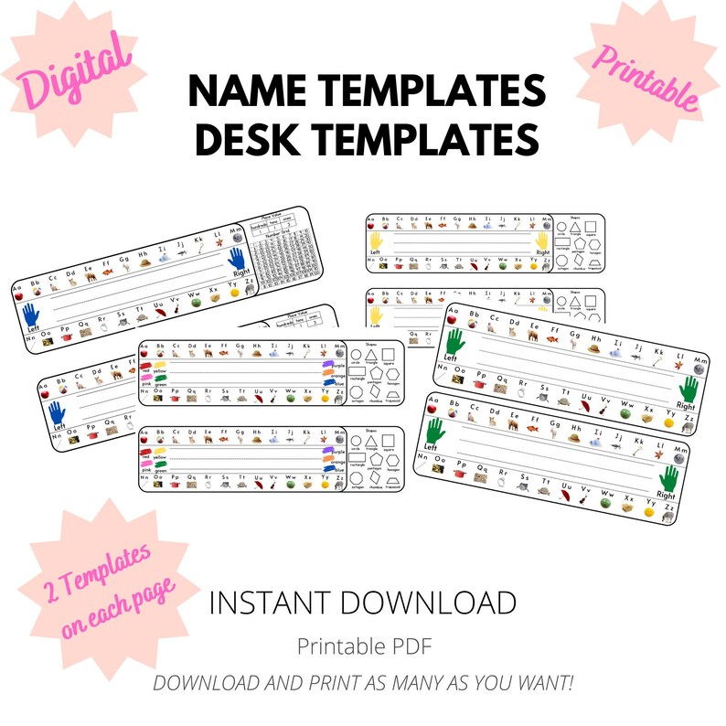 Name Templates, Desk Templates - Etsy