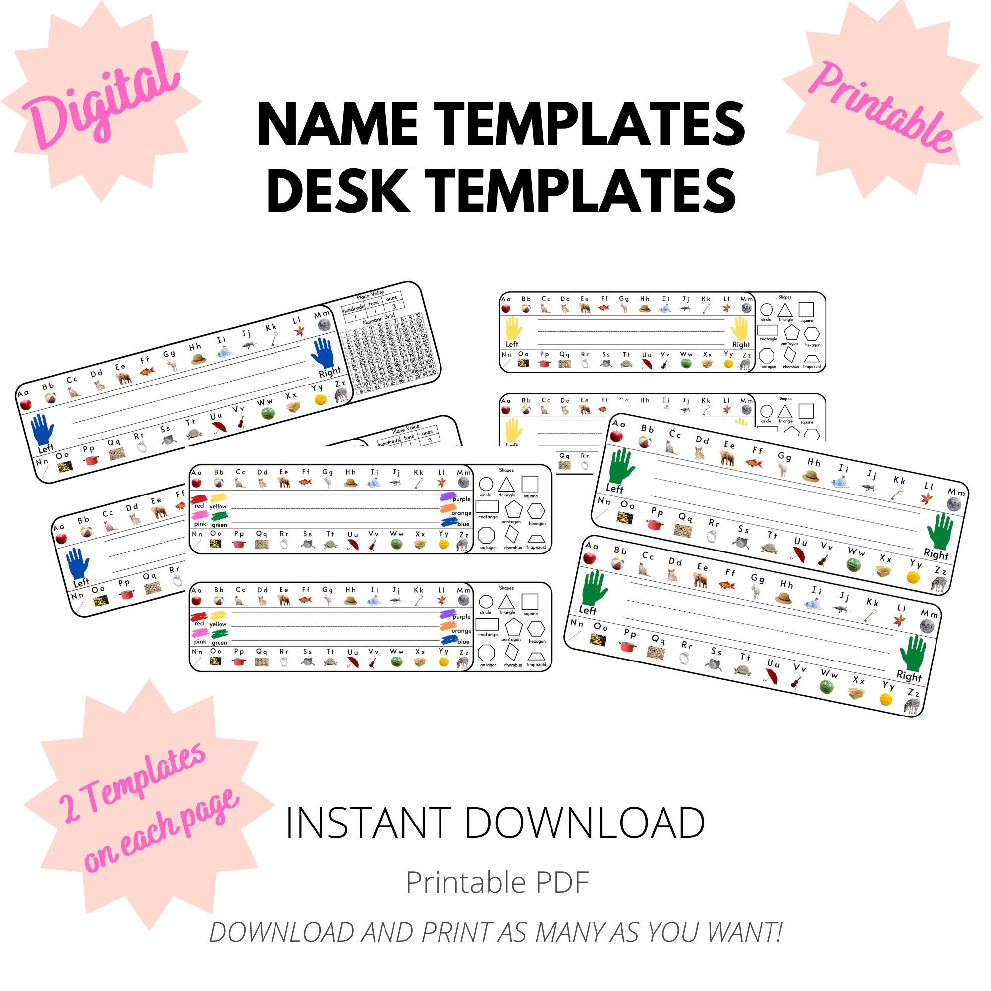 Name Templates, Desk Templates - Etsy