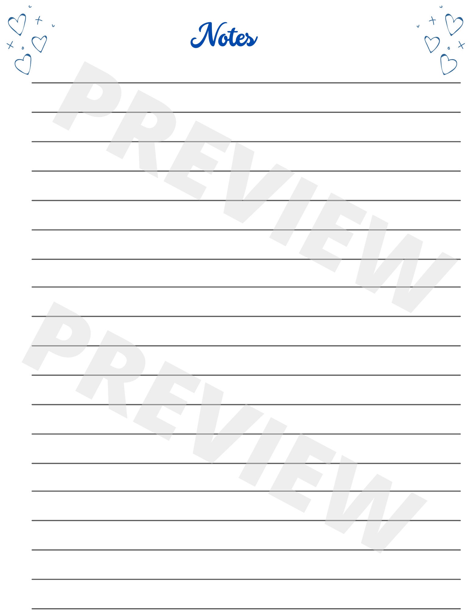 Undated Calendar/planner Blue Hearts, Digital Calendar, Undated ...